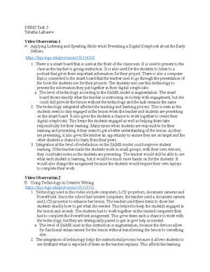 DHM2 Task 1 - task 1 passed - DHM2 Task 1: Using Technology in the ...