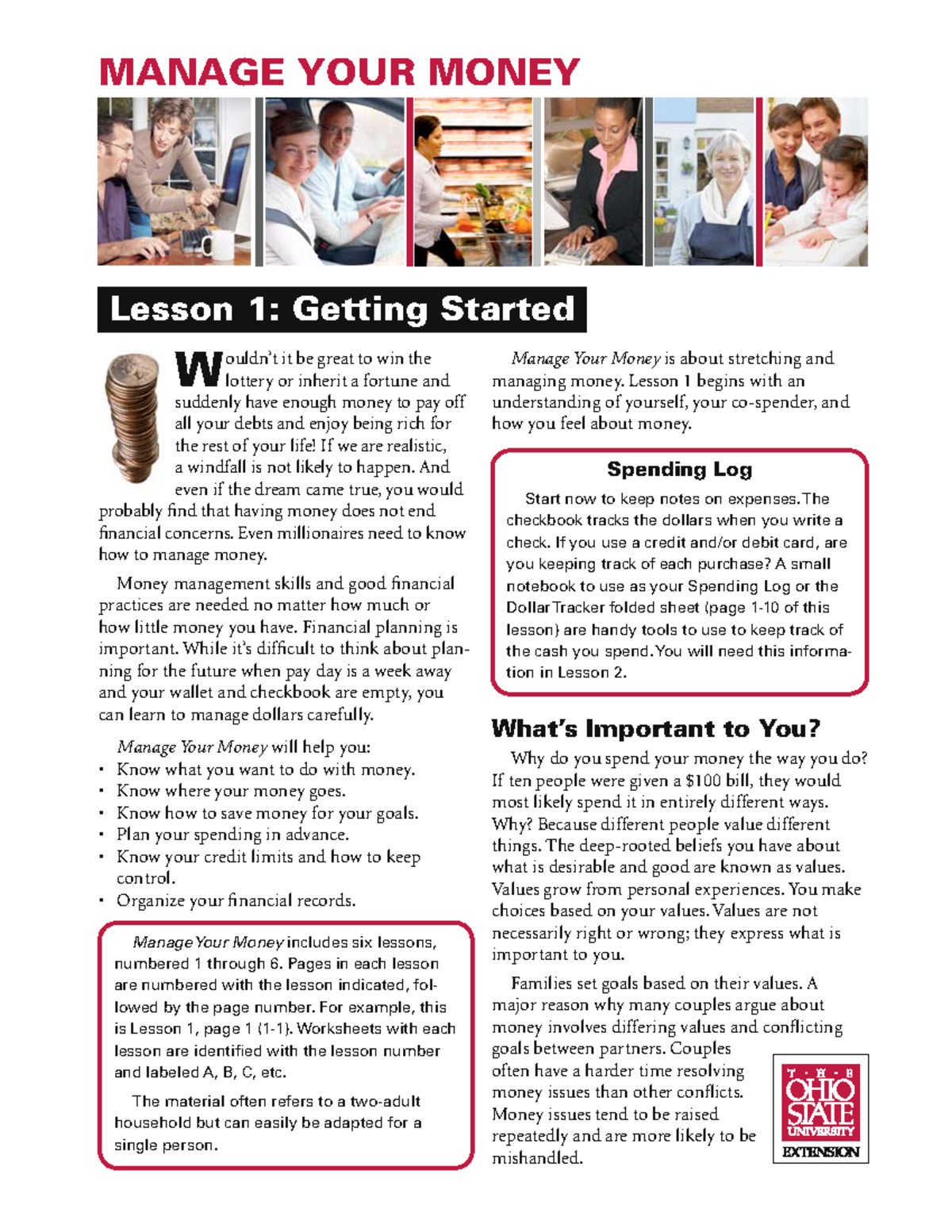 Manage Your Money Lesson 1 - Manage Your Money is about stretching and ...