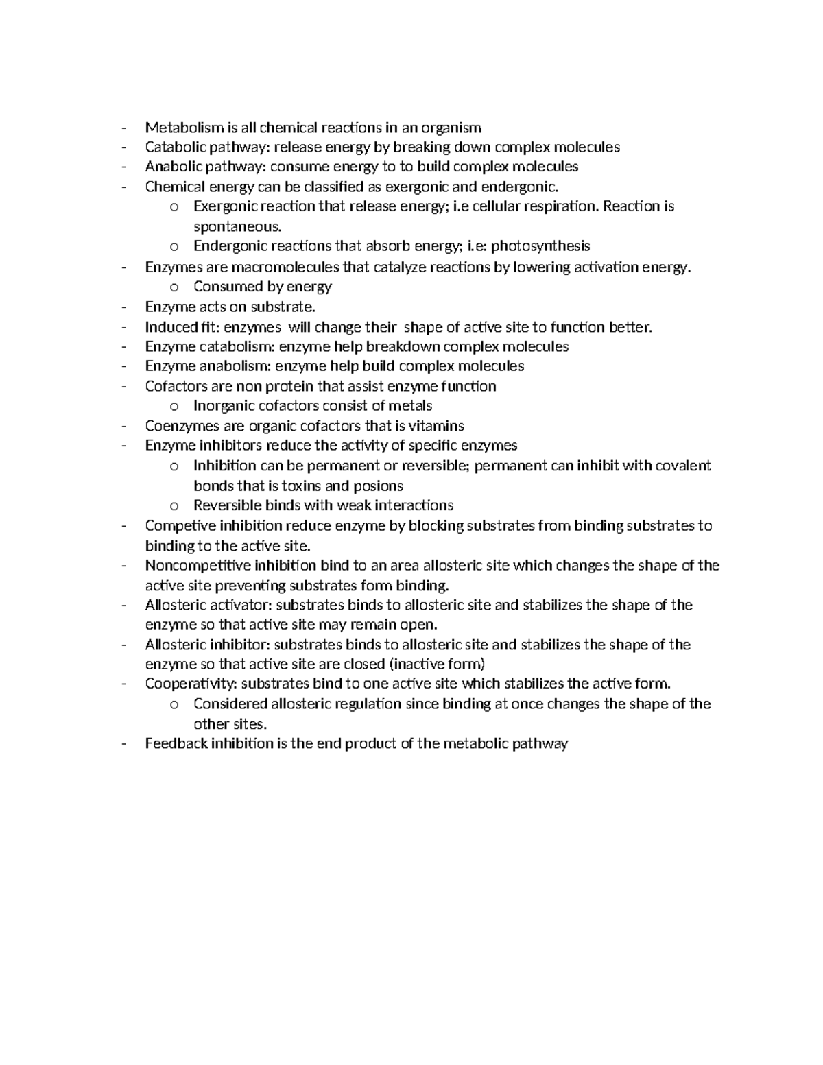 BIO - Summary Cells and Biomolecules - Metabolism is all chemical ...