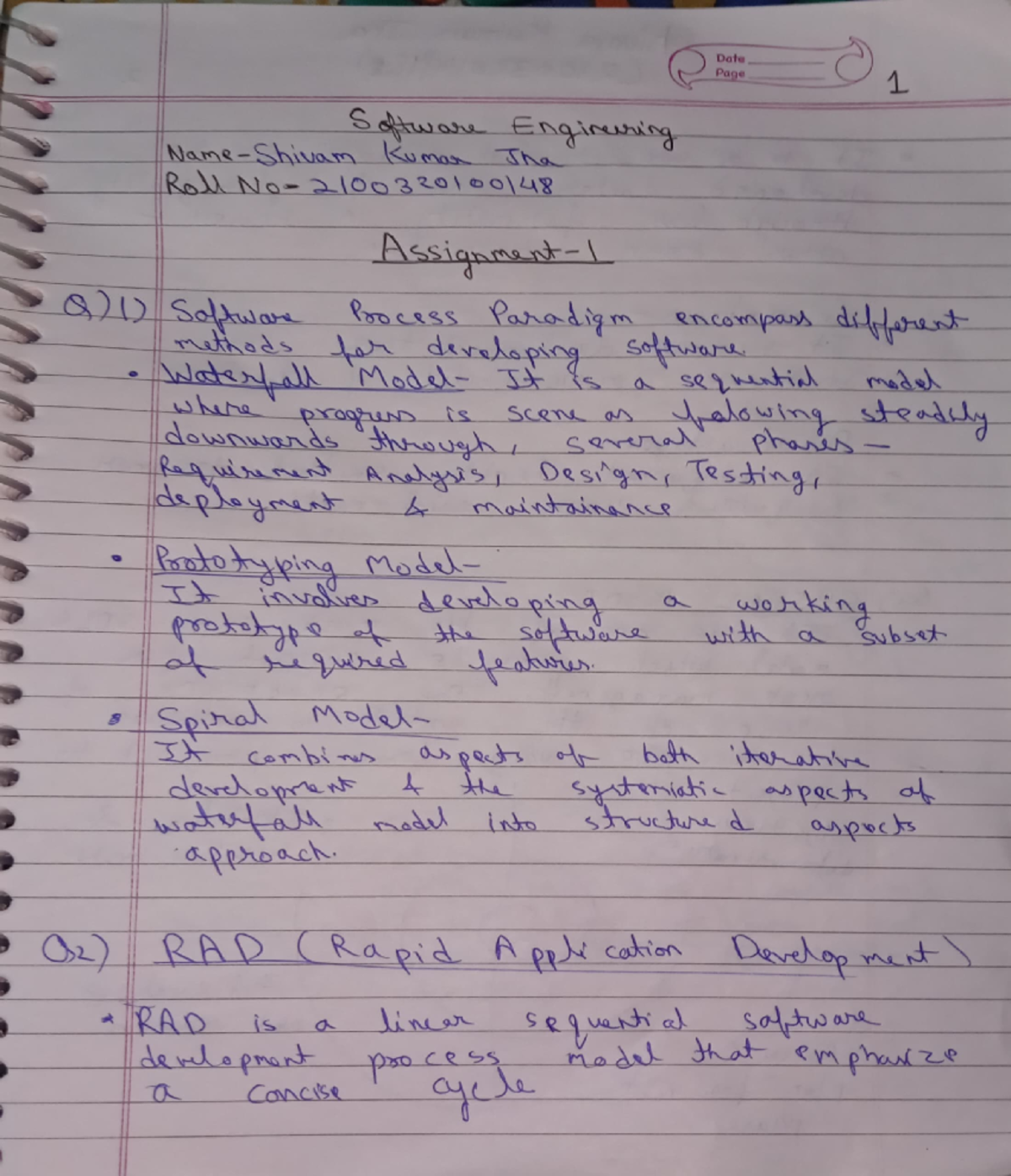 SE question answer - Software Engineering - Studocu