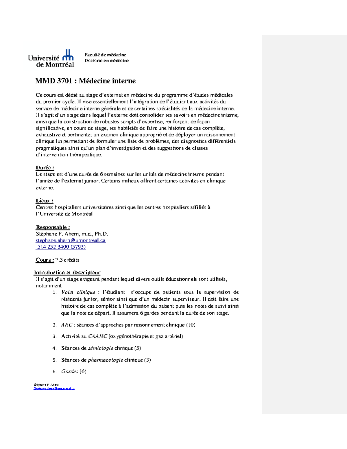 MMD3701 plan-de-cours - Faculté de médecine Doctorat en médecine ...