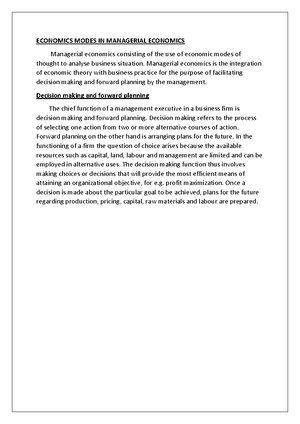 Functions of managerial economics - 1 FUNCTIONS OF MANAGERIAL ECONOMICS ...