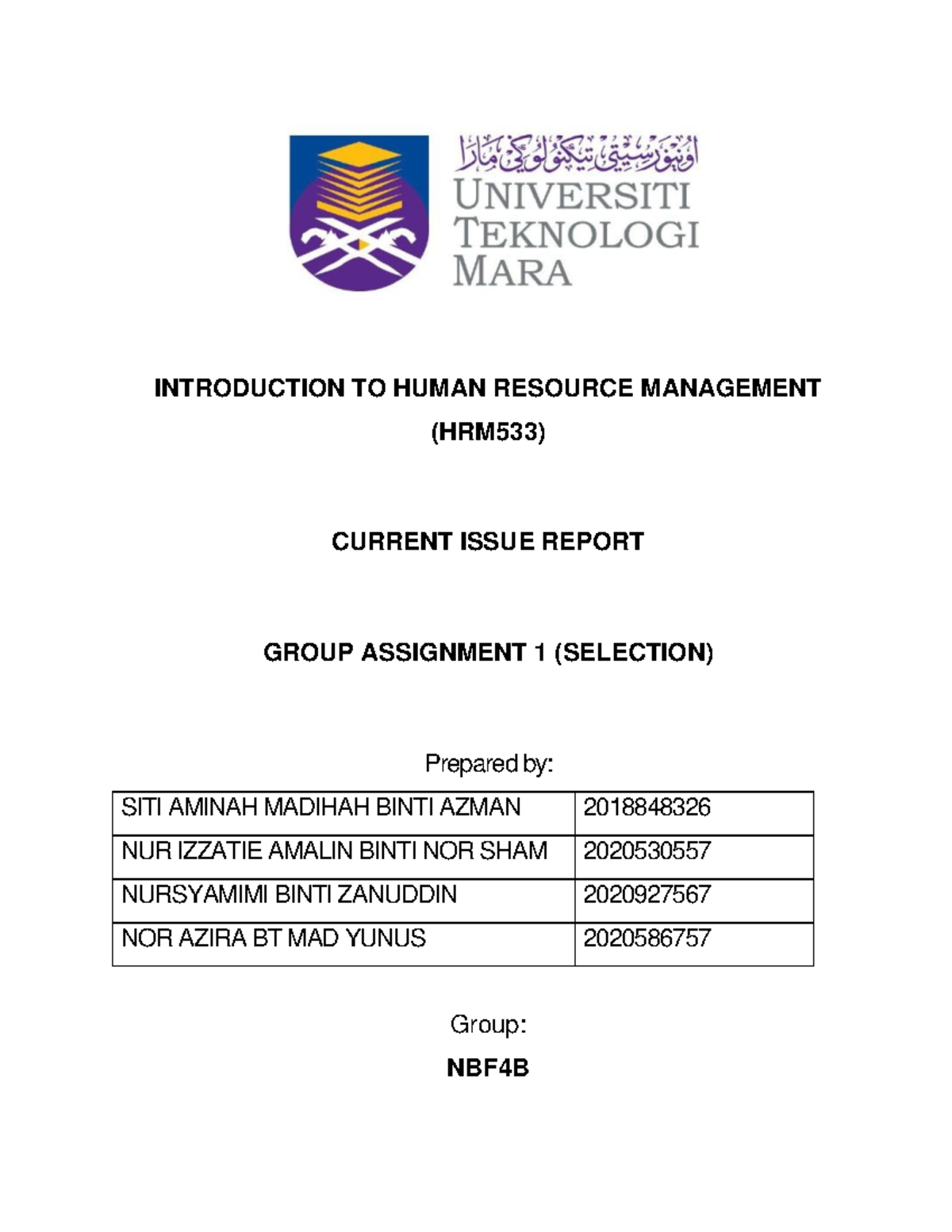 Hrm533 Group Assignment Latest Converted Introduction To Human Resource Management Hrm533
