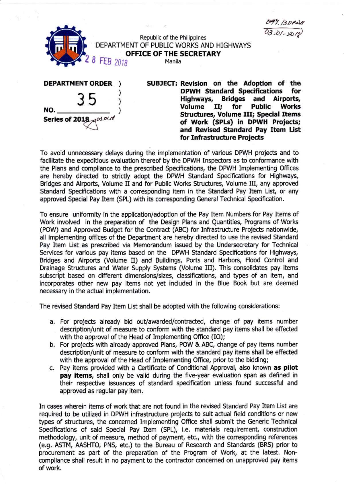do-035-s2018-do-35-s-2018-dpwh-republic-of-the-philippines