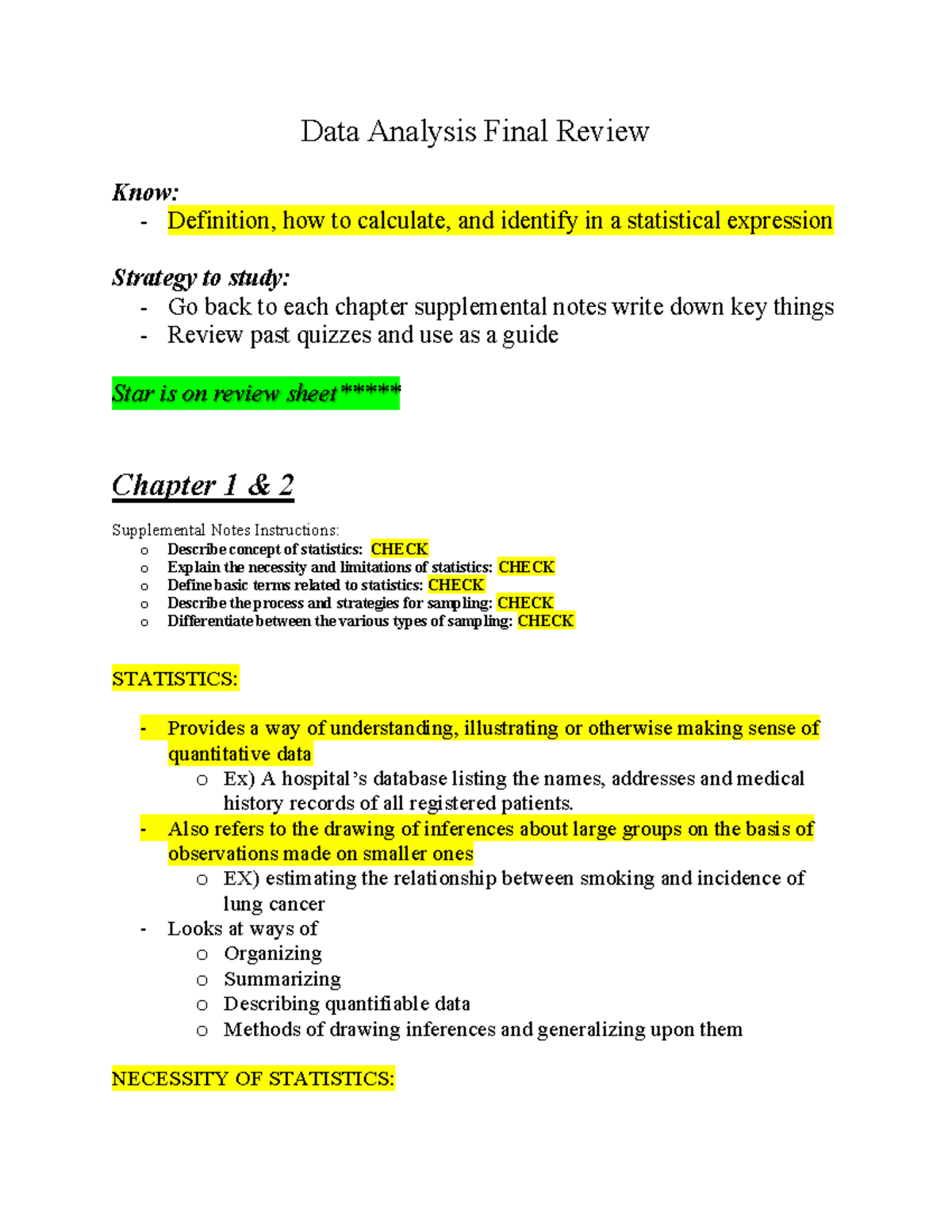 Data Analysis Final Review - Warning: TT: undefined function: 32 Data ...