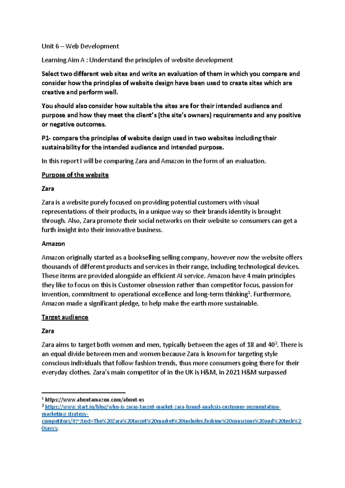 Unit 6 Laa Example Di Unit 6 Web Development Learning Aim A Understand The Principles Of