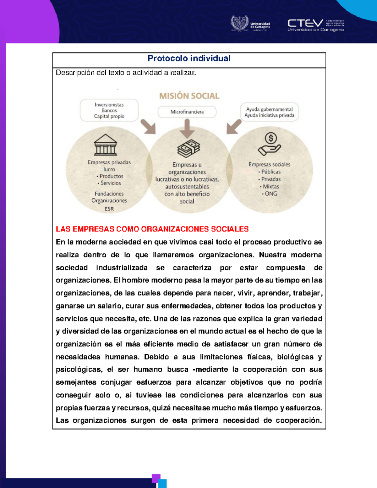 Protocolo IU2 de administracion - Protocolo individual Descripción del ...