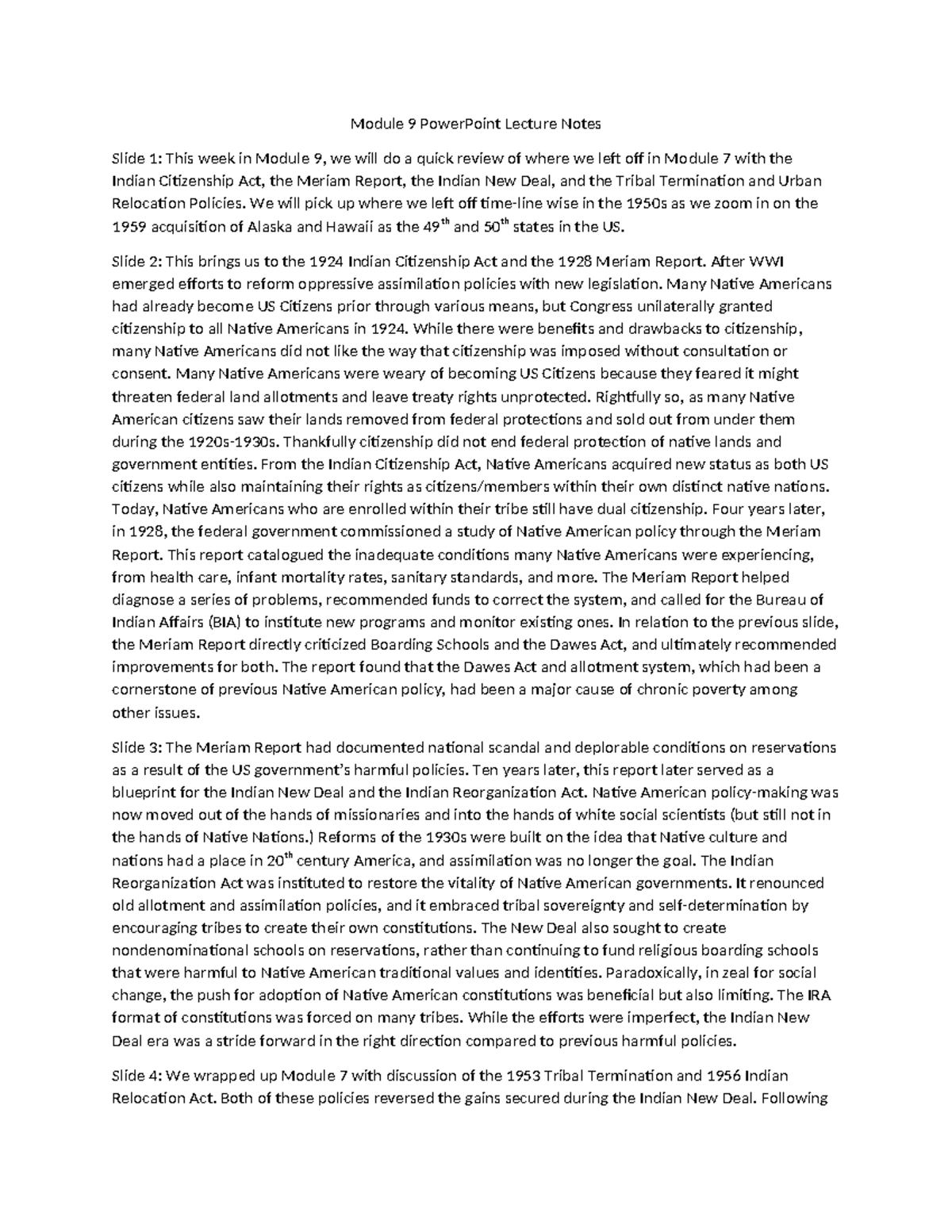 AMIND 141 Module 9 Power Point Lecture Notes - Module 9 PowerPoint ...