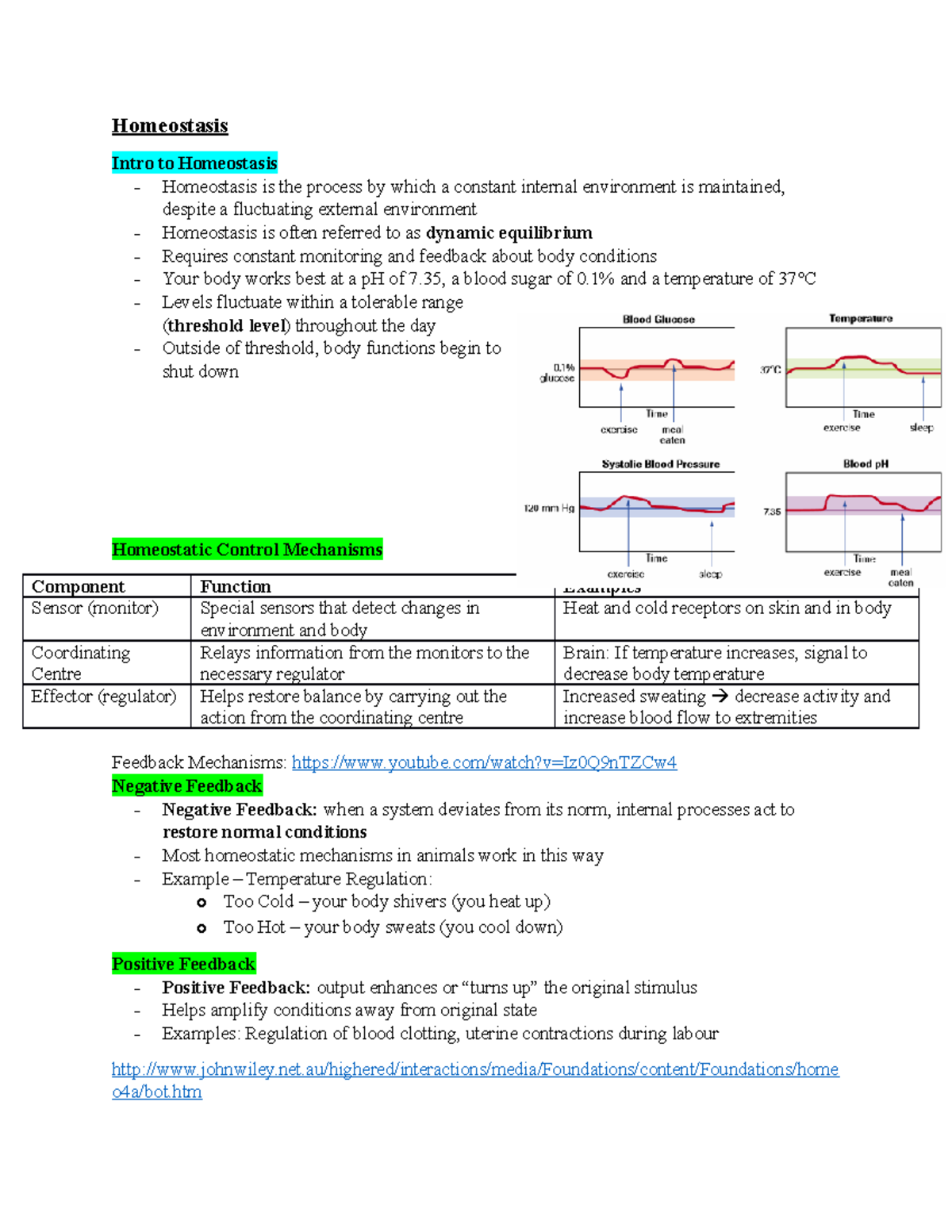 Homeostasis Lectures Notes For you - Homeostasis Intro to Homeostasis ...