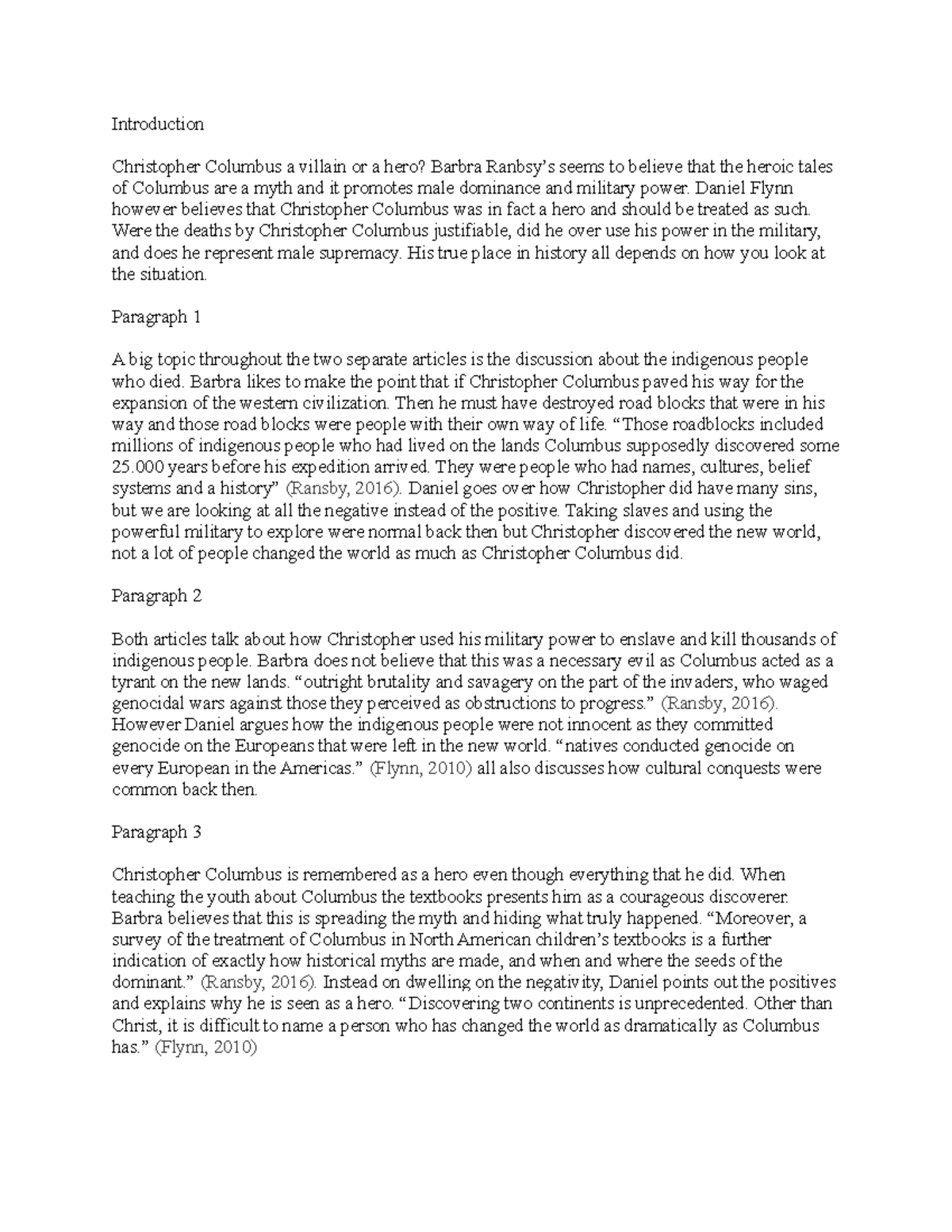 Christopher Columbus a villain or a hero - Introduction Christopher ...