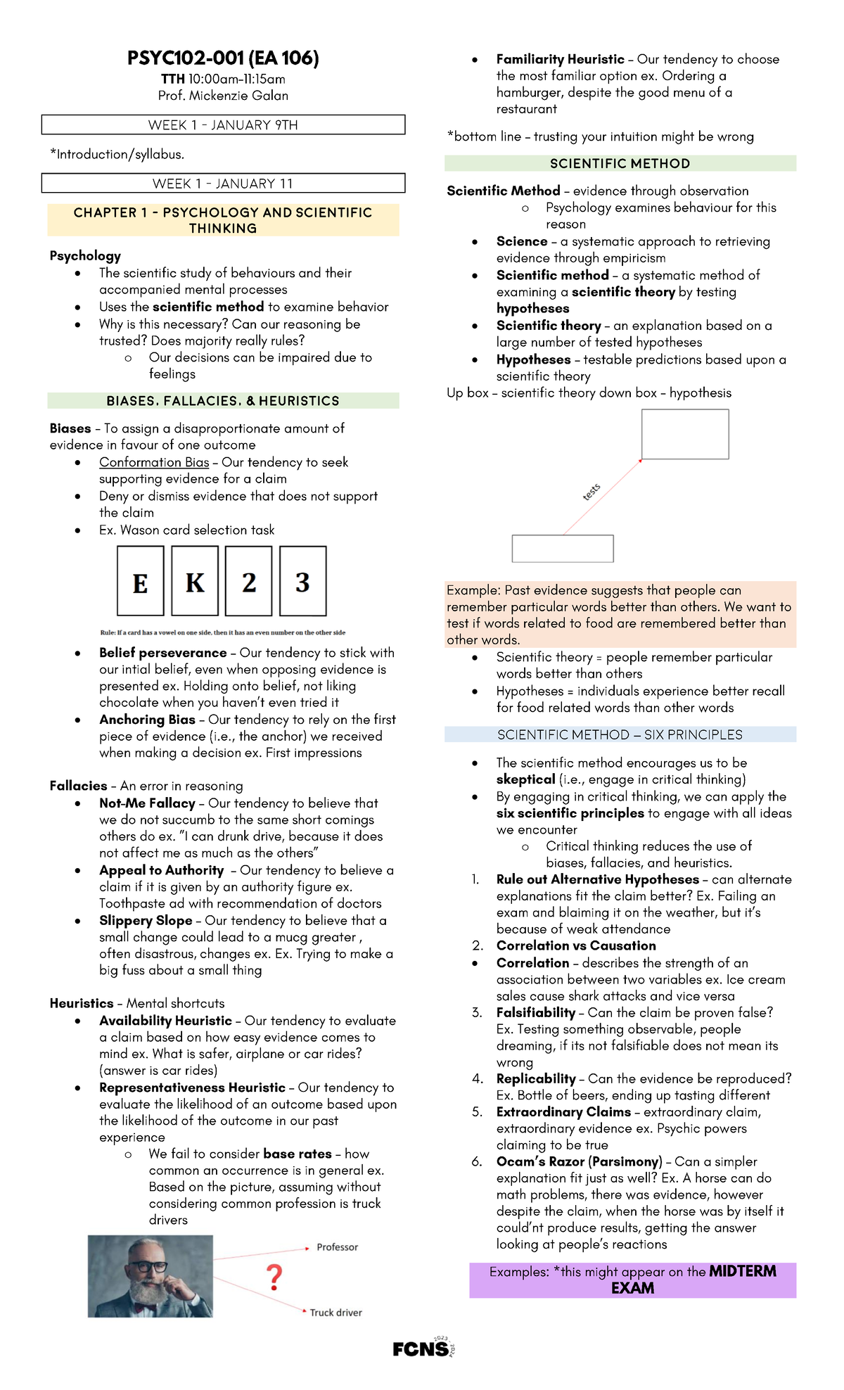 PSYC102 Module - Winter 2024 Psyc 102 - Week 1 - January 9TH Week 1 ...