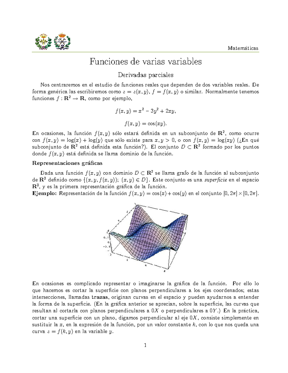Resumen Parciales gradiente - Matem´aticas Funciones de varias ...
