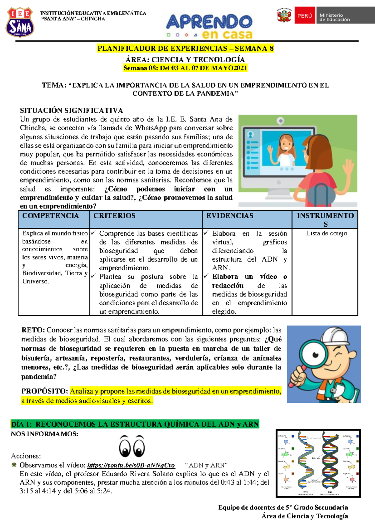 Ficha Informativa - Semana 08 - Quinto de secundaria - “SANTA ANA ...