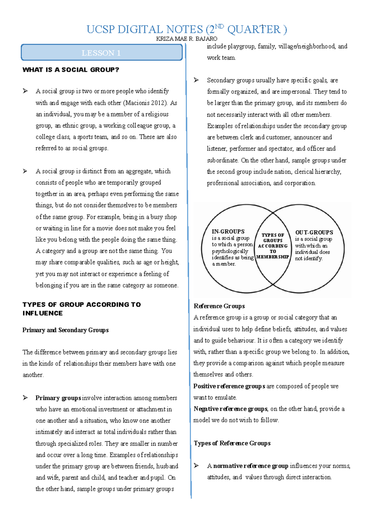 UCSP (2ND Q) - this document compose of 2nd quarter lesson in ucsp ...