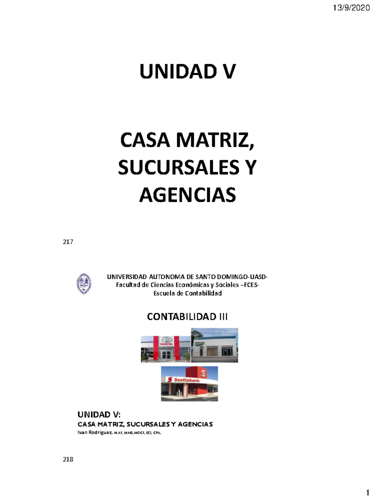 Unidad V CASA Matriz Sucursales Y Agencias - UNIDAD V CASA MATRIZ ...