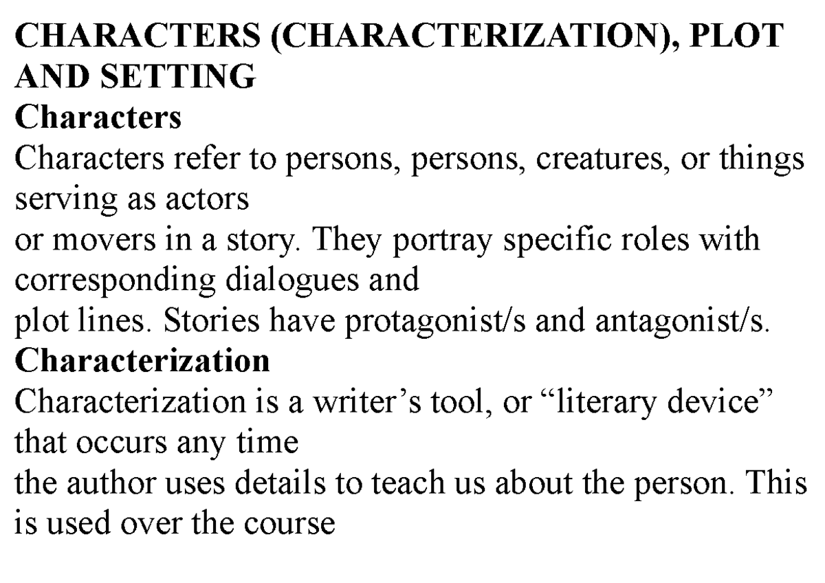Characters - i used this in my college days - CHARACTERS ...
