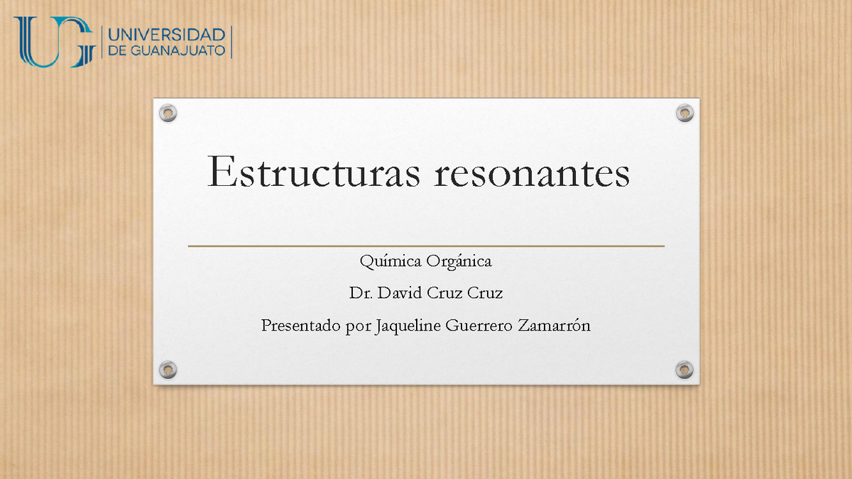 Estructuras resonantes y reglas para generarlas - Estructuras ...