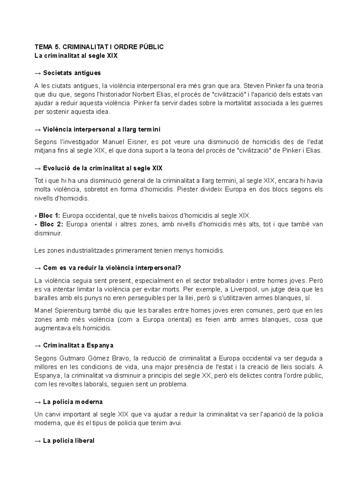 Tema 5 de Història - yvgbuho njkl,ñ.- TEMA 5. CRIMINALITAT I ORDRE ...