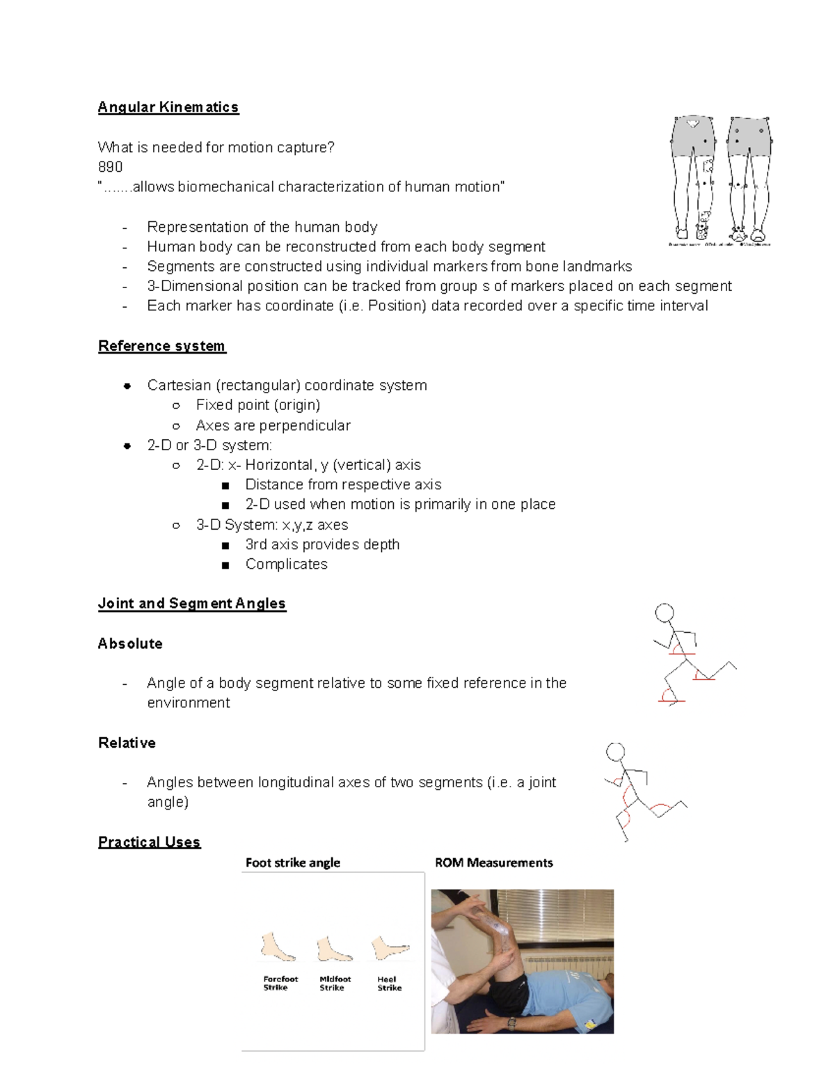 Angular Kinematics Joint Angles - Angular Kinematics What is needed for ...