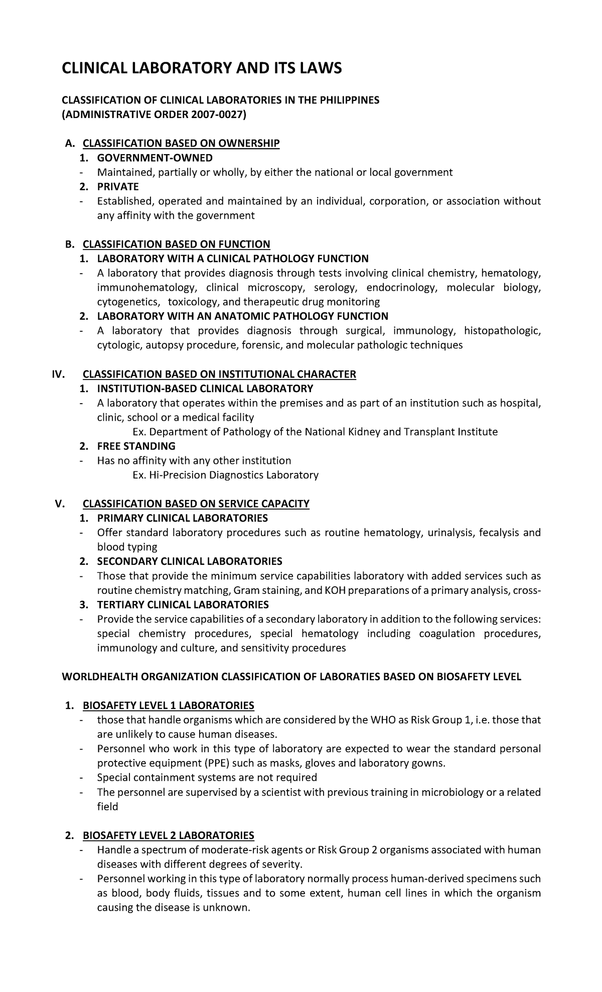 Clinical Laboratory AND ITS LAWS - CLINICAL LABORATORY AND ITS LAWS ...