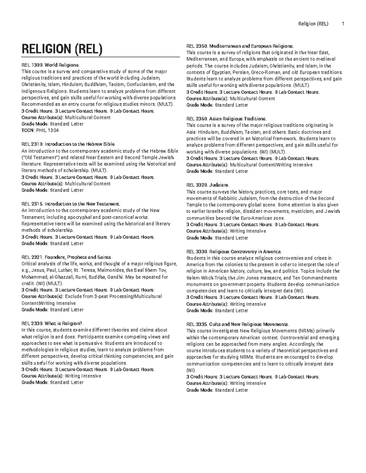 Religions - World Religions. This course is a survey and comparative ...