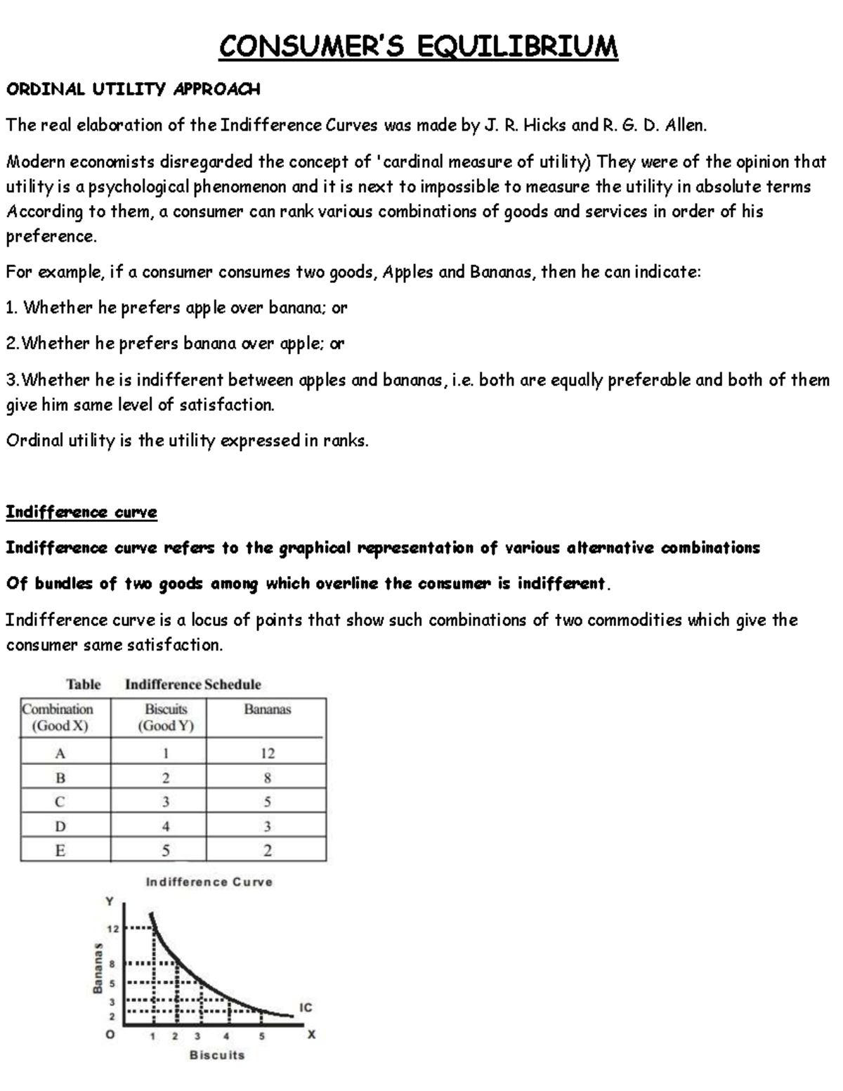 Consumer EQI Booklet - CONSUMER’S EQUILIBRIUM ORDINAL UTILITY APPROACH ...