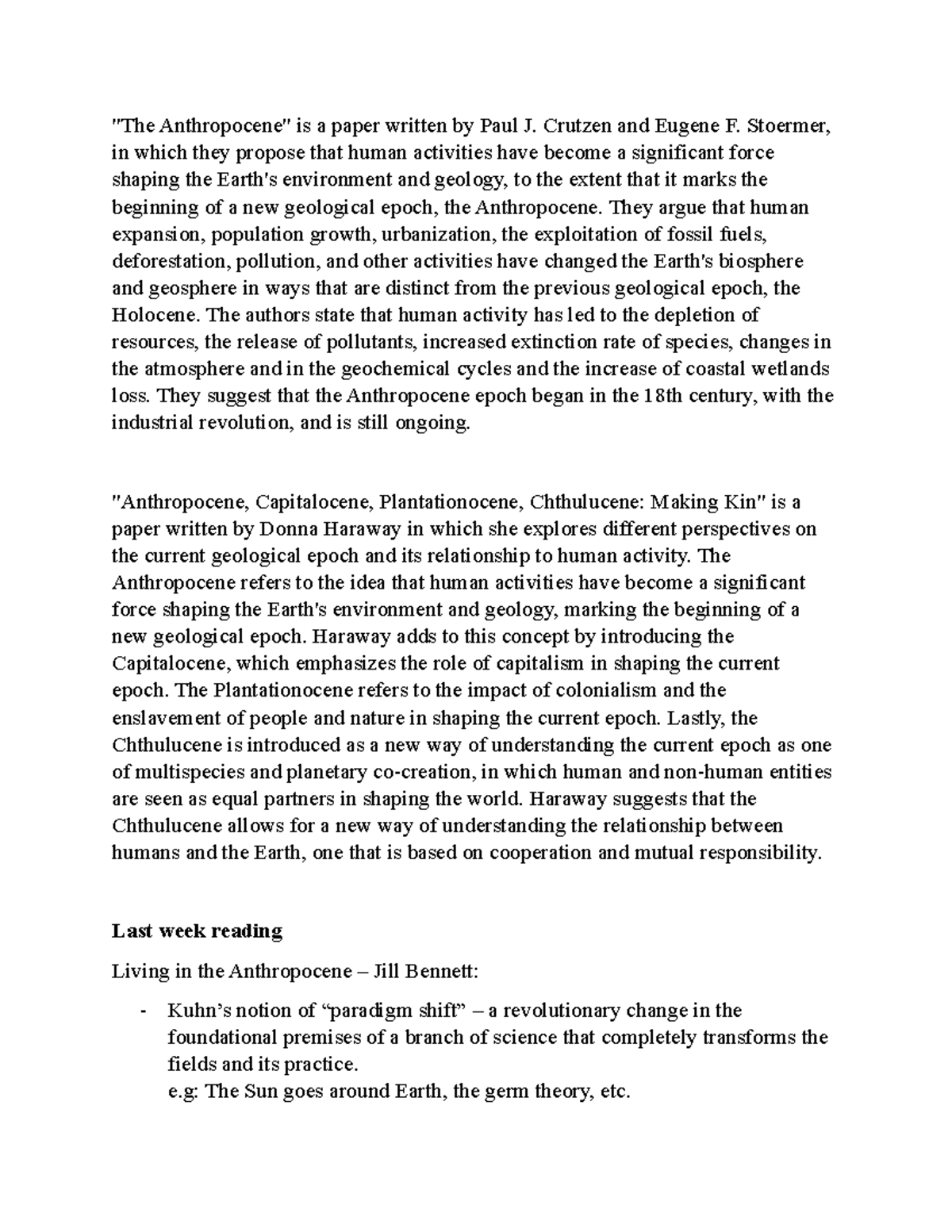 Week 2 Notes The Anthropocene Is A Paper Written By Paul J week-2-notes-the-anthropocene-is-a-paper-written-by-paul-j