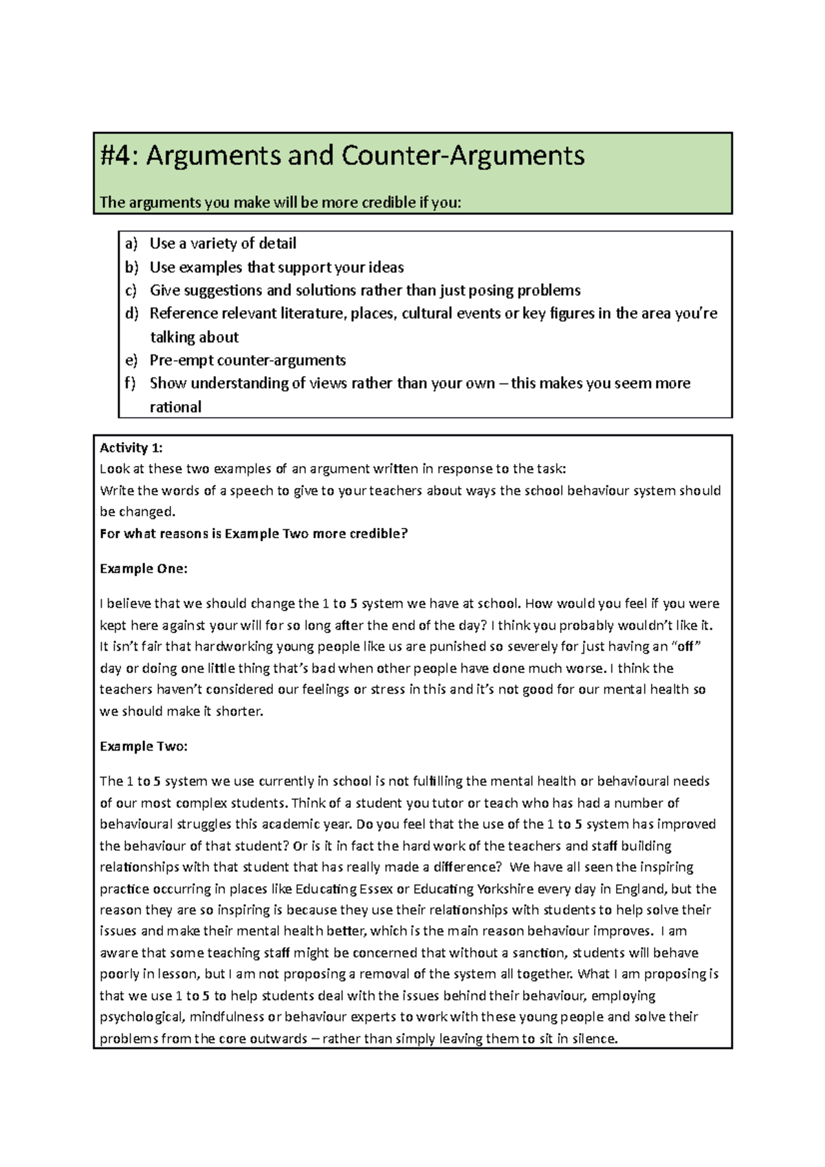 Writing Arguments And Counter Arguments 4 Arguments And Counter 0656