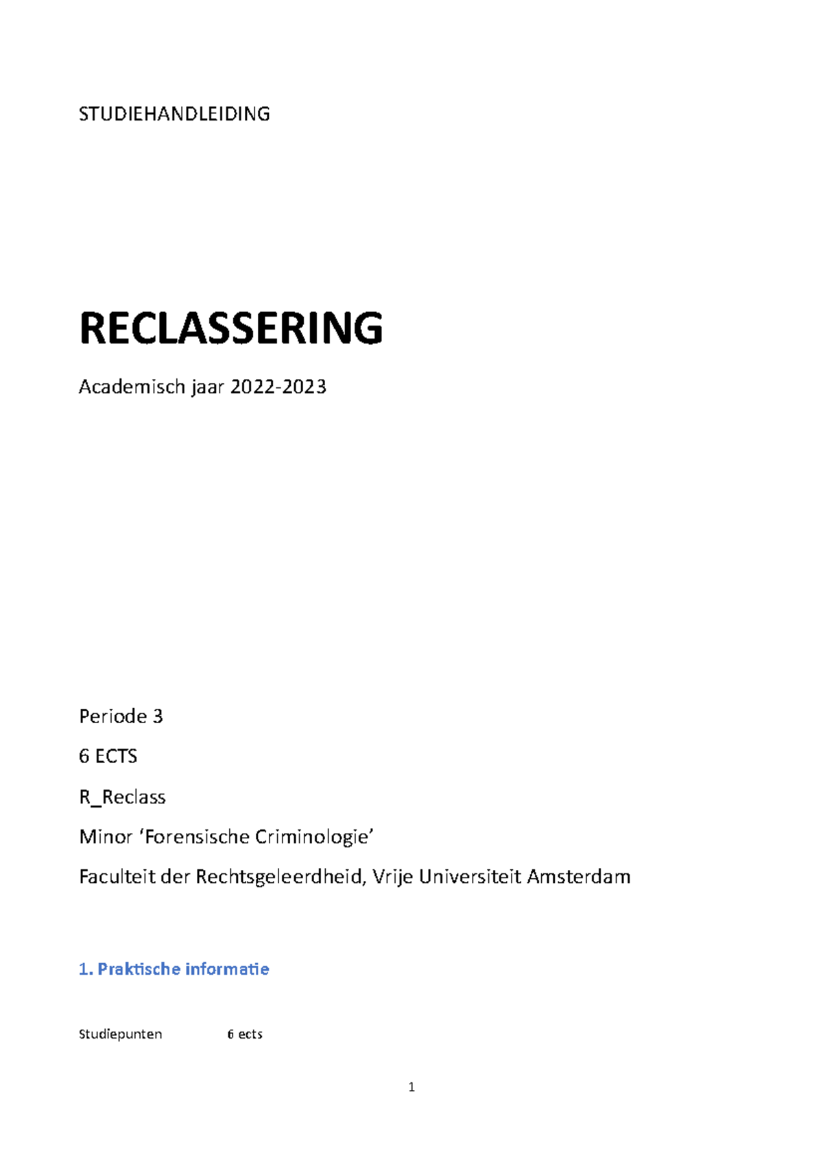 Studiehandleiding Reclassering 2022-2023 versie 16-1 ...