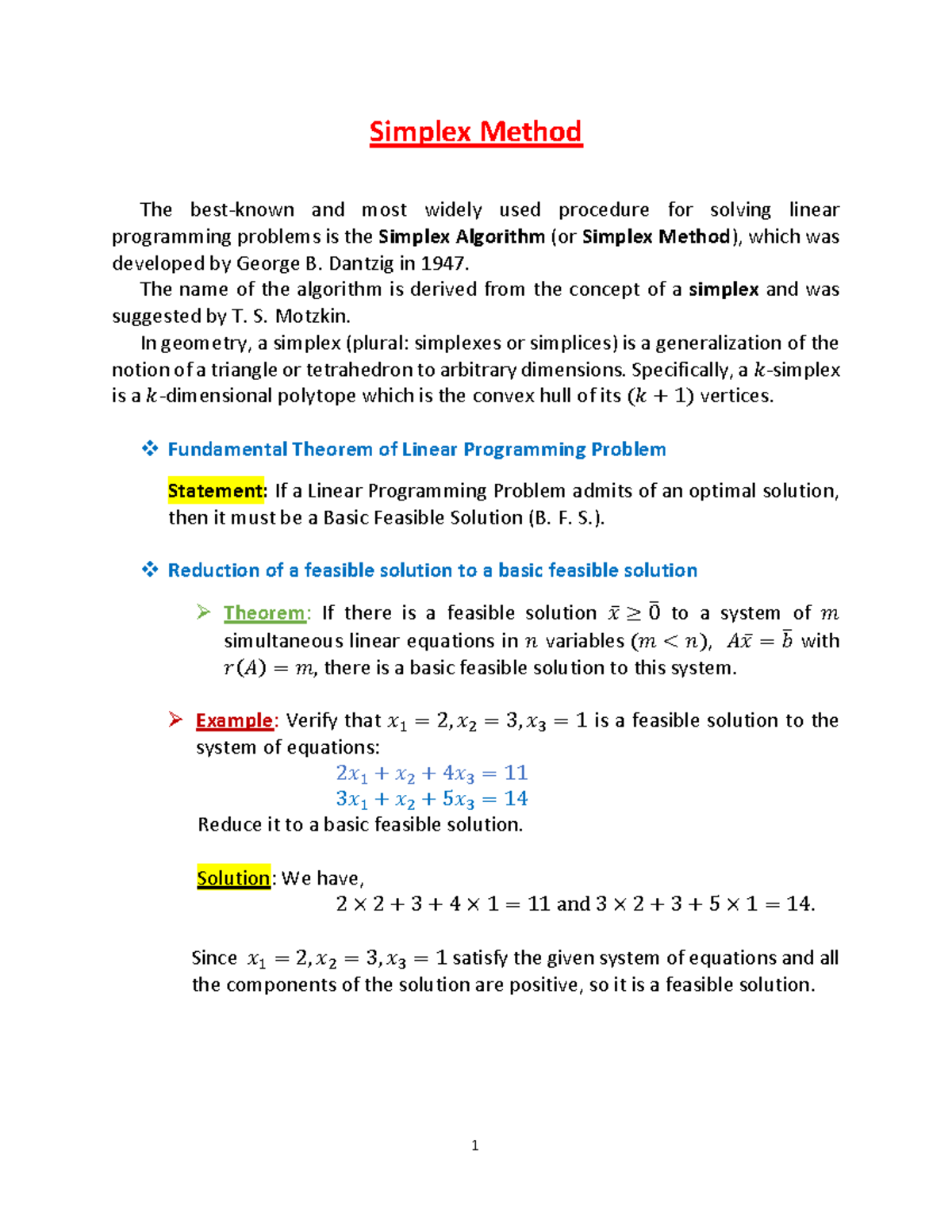 LPP-Lecture-Note-for-CBCS- Generic-SEM-2-Simplex-Method - Simplex Method The best-known and most ...