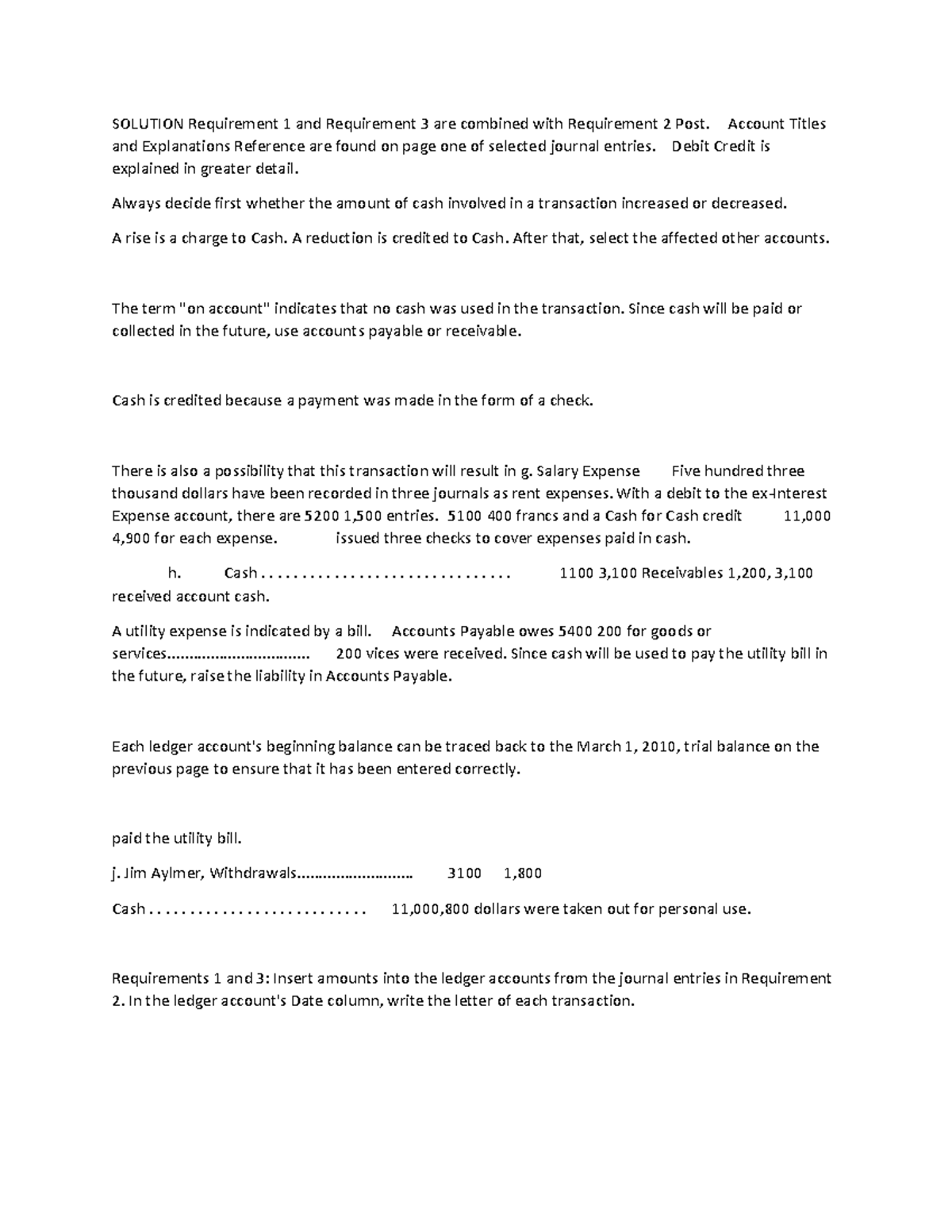Accounting-29 - N/A - SOLUTION Requirement 1 and Requirement 3 are ...