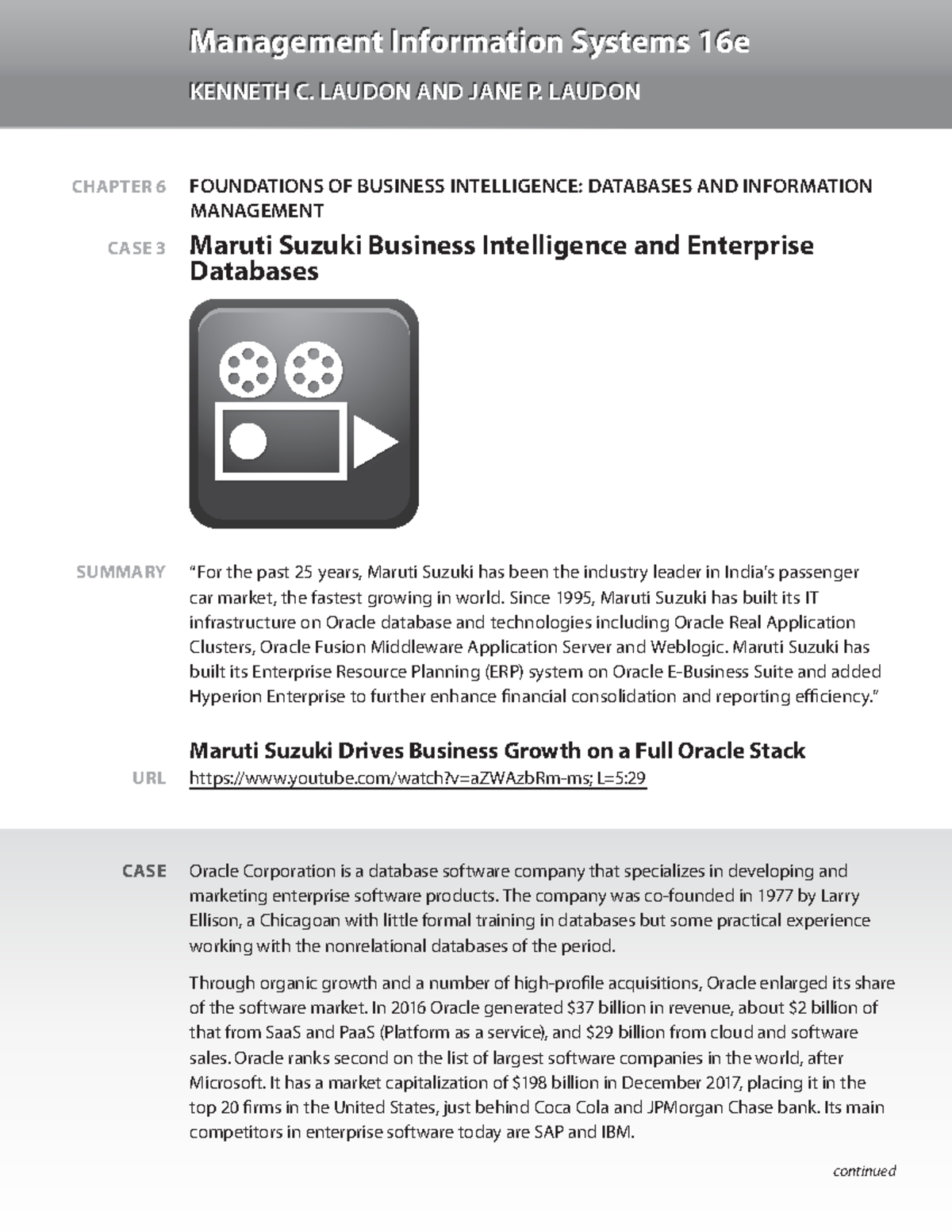 Topic 5 Case study 1 Maruti Suzuki - Management Information Systems 16e ...