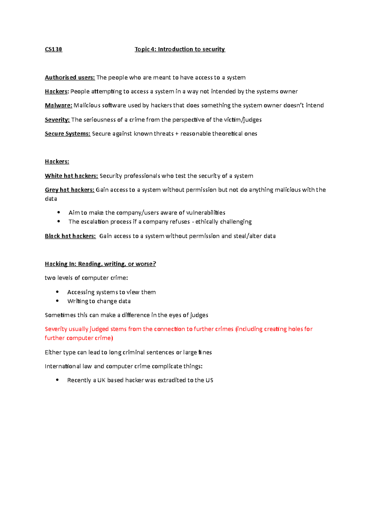 CS130 Topic 4 - introduction to security - CS130 Topic 4: Introduction to security Authorised ...