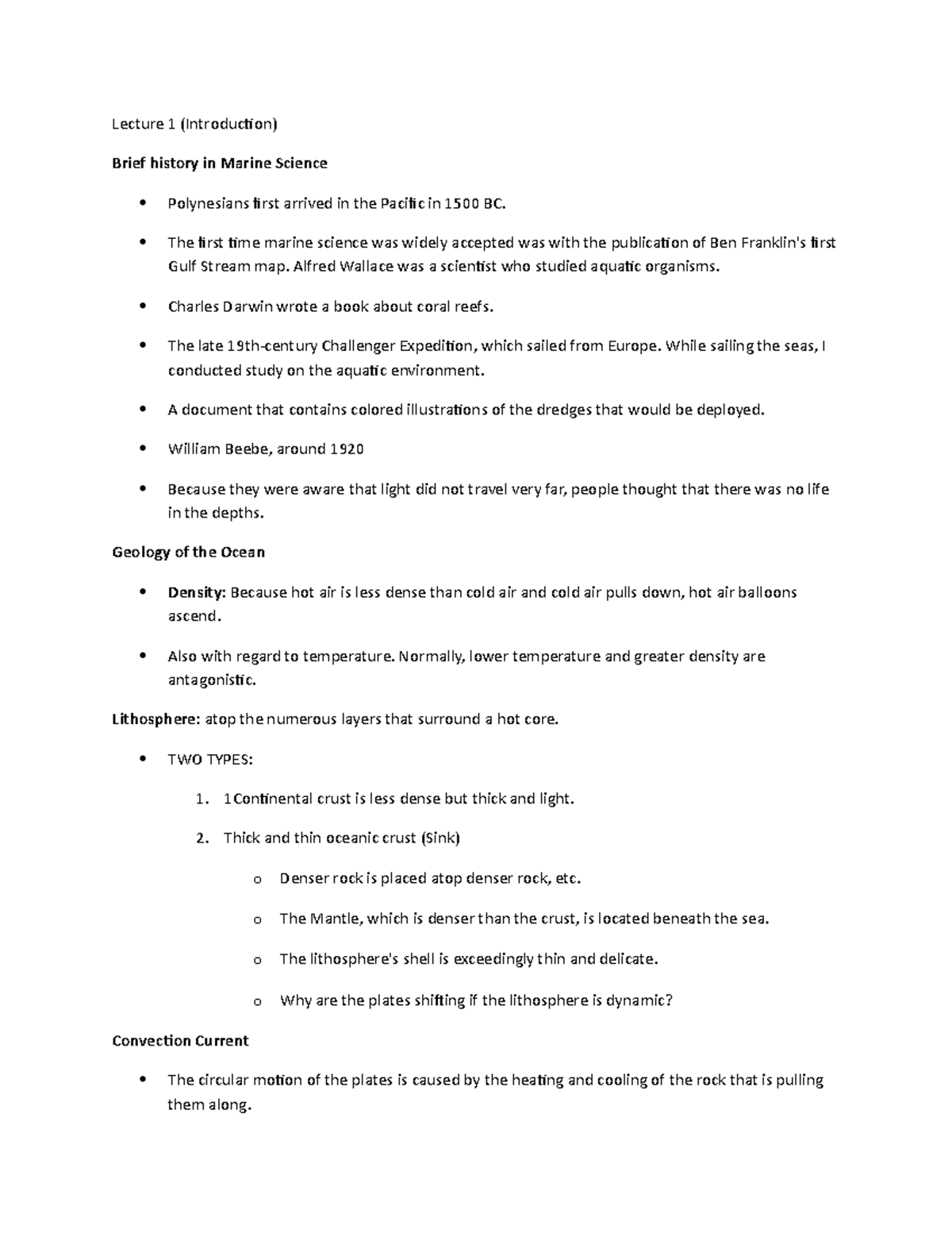 Marine Science Notes - Lecture 1 (Introduction) Brief history in Marine ...