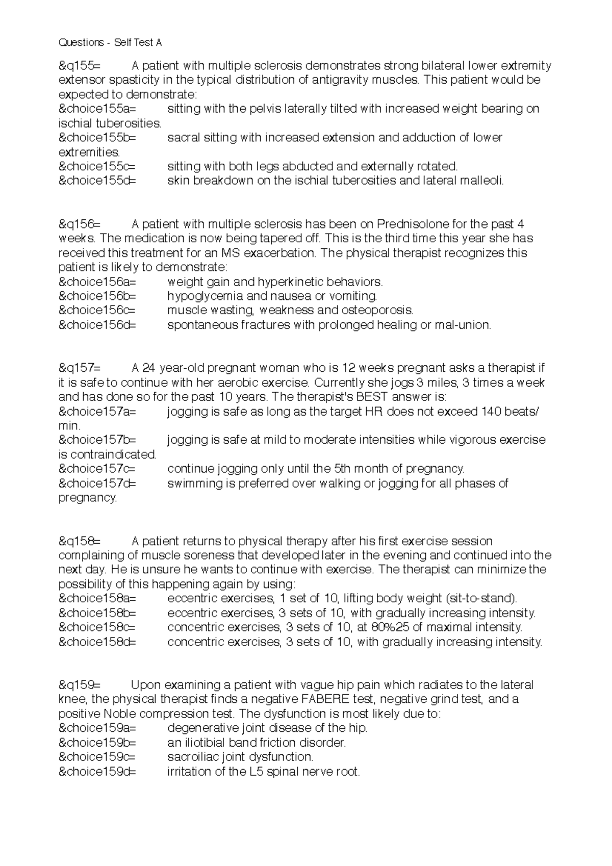 APC Written Exam Preparation MCQ 31 40 q155 A Patient With