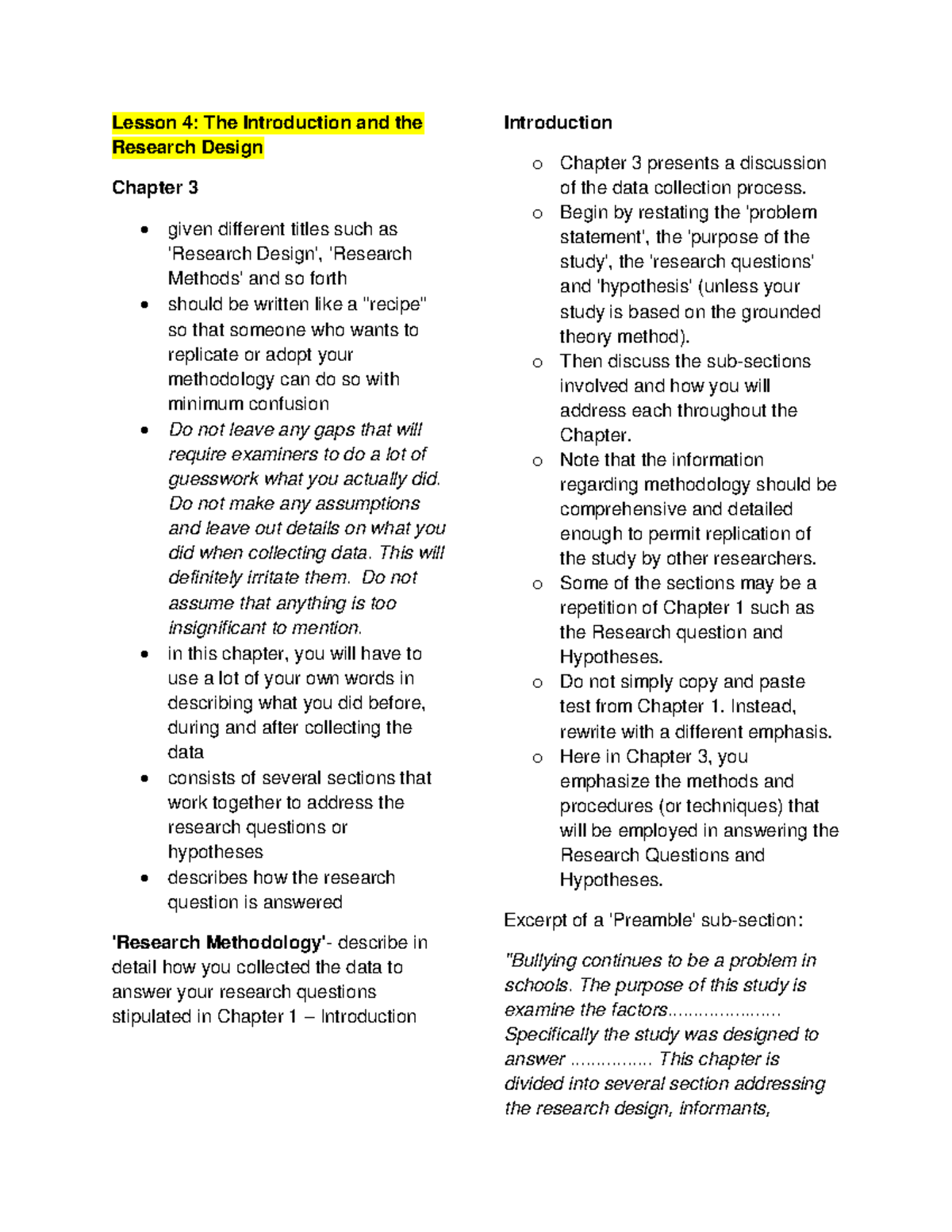 Research Reviewer - Lecture notes 3-7 - Me Research - TIP - Studocu