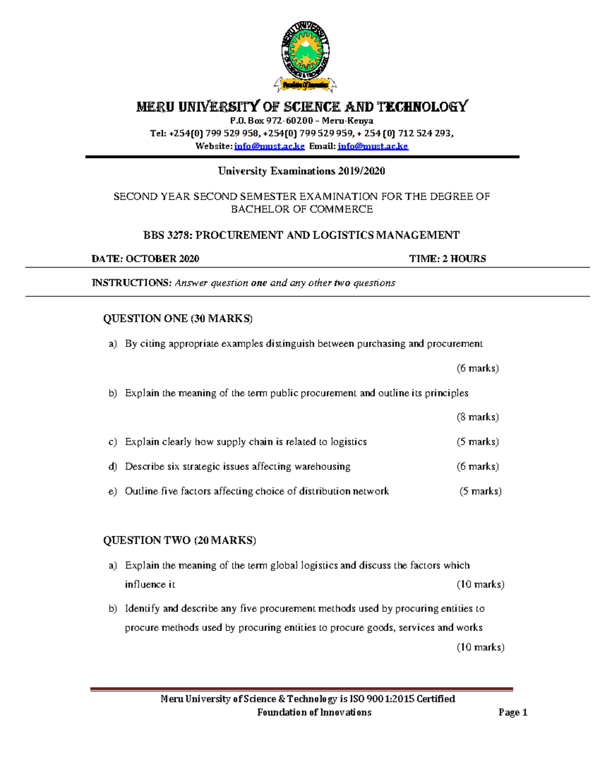 BBS-3278-Procurement-and-logistics-management - Meru University of ...