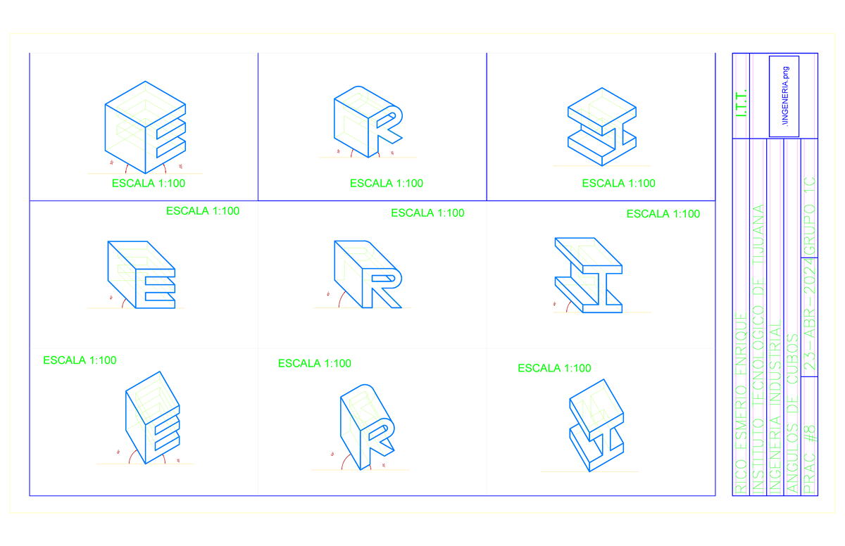 Enrique 1C PR8 Letras Color - Dibujo Técnico Industrial - 30° 30° 30 ...