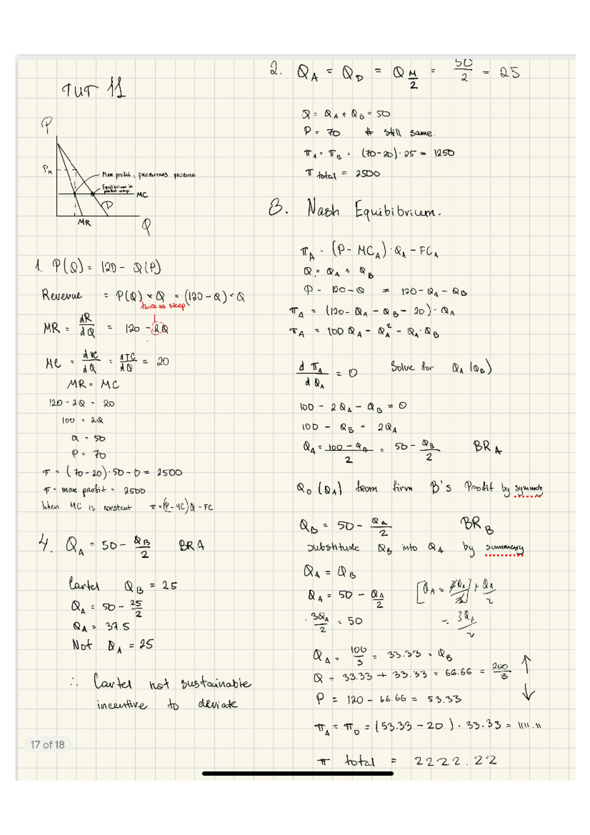 tutorial for week 11 - 2. QD QM 50 2 25 TUT 11 2 Q P still same. T4 TB ...