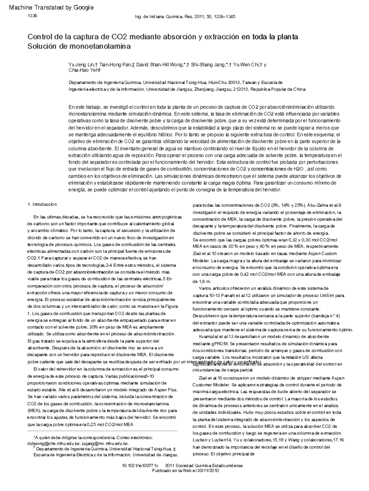 Artículo - TRABAJO - Chia Hao Yeh† Yu Jeng Lin,† Tian Hong Pan,‡ David ...