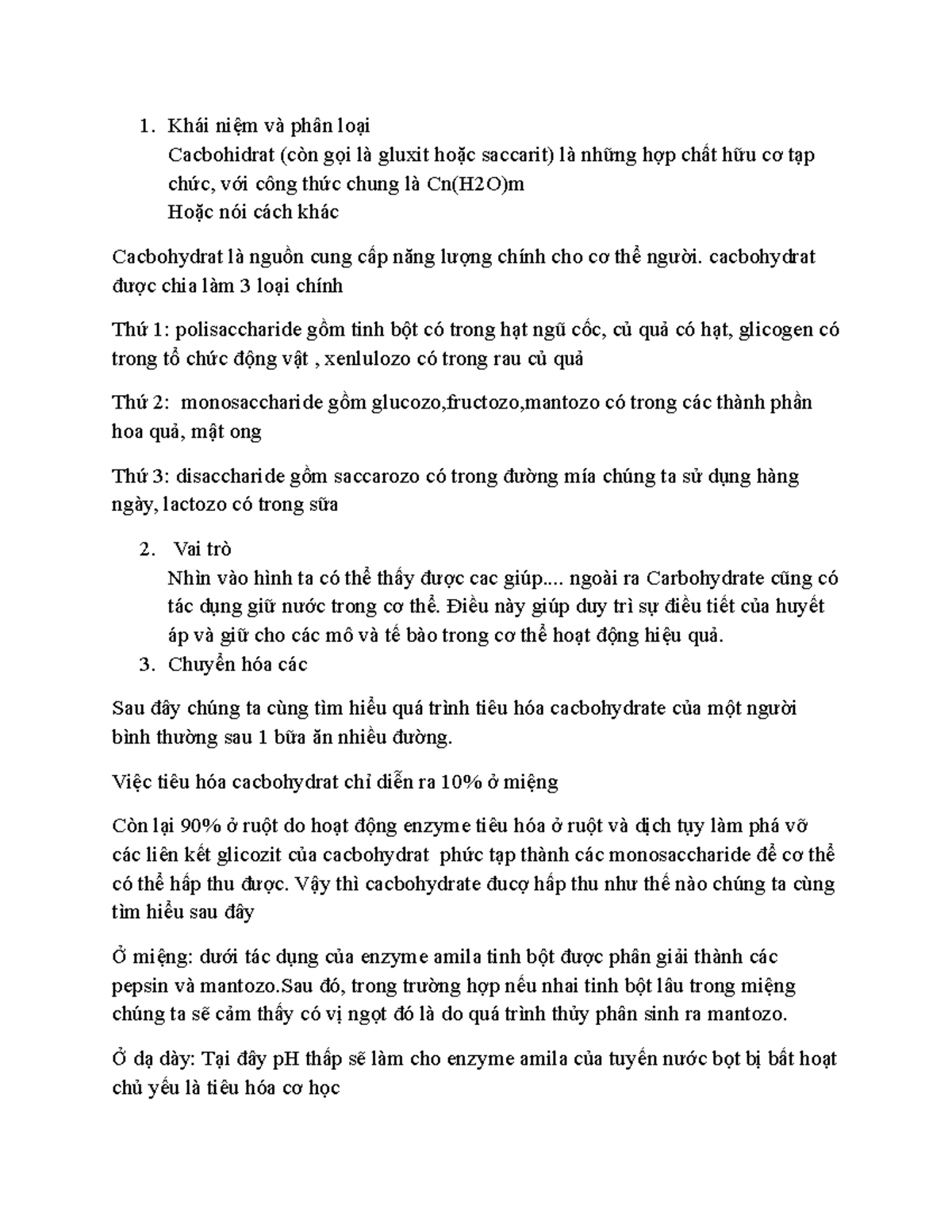 Khái niệm và phân loại - HKH,, - Khái niệm và phân loại Cacbohidrat ...