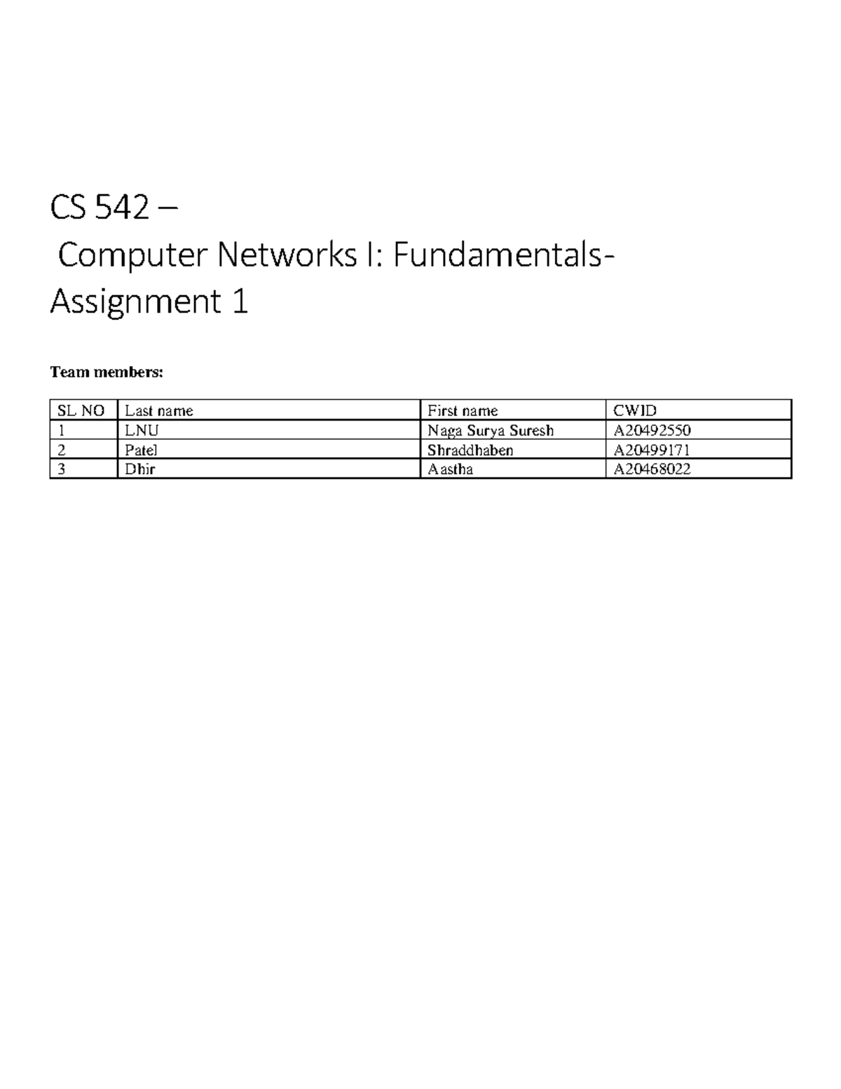 Assignment 1 F21 Final - Homework 1 assignmnet solved - CS 542 ...