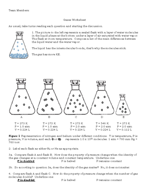 Chapter 5 gas laws - gas law - Team Members: Gases Worksheet As usual ...