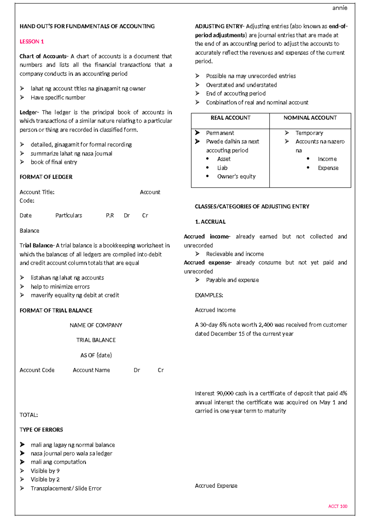 Midterms-accounting - Rph and accouting - HAND OUT’S FOR FUNDAMENTALS ...