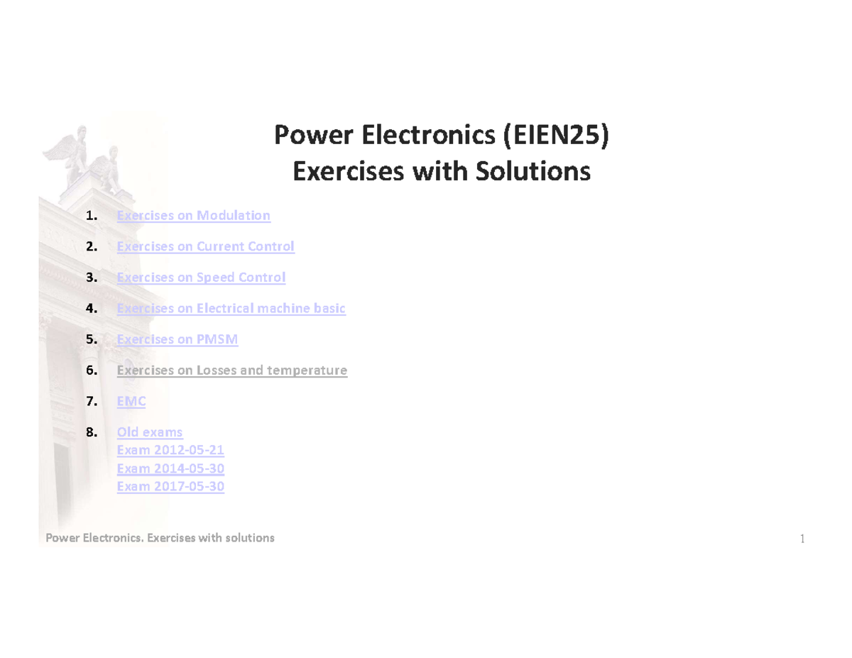 Power Electronics Exercises With Solutions 2021 - Power Electronics ...