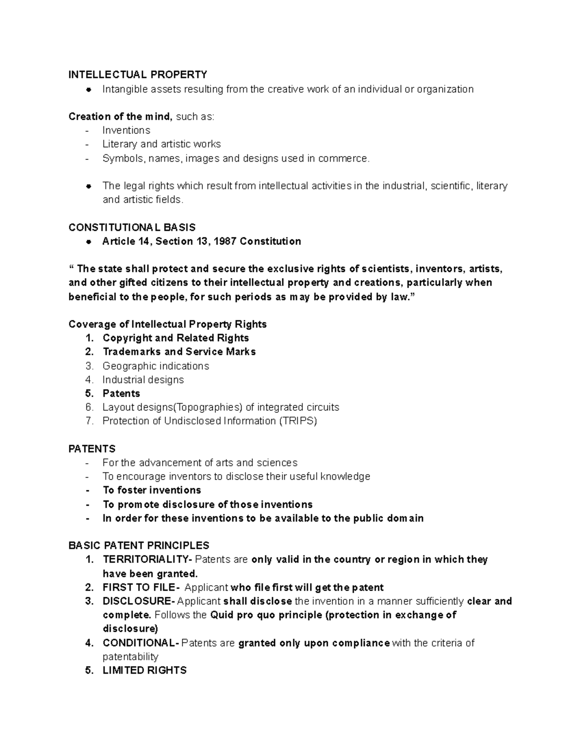 IPL - INTELLECTUAL PROPERTY Intangible assets resulting from the ...