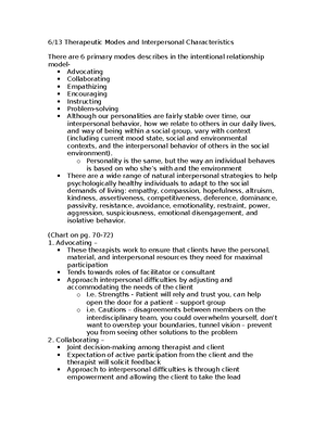 The Intentional Relationship Model - temperament o Include: clients ...