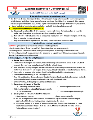 03- Minimal Intervention Dentistry II - Minimal Intervention Dentistry ...