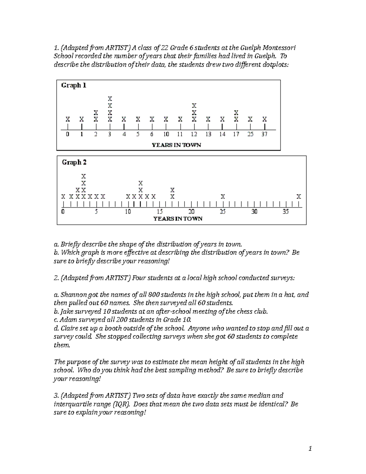 Stat 2230 Extra Midterm Sample Questions W22 Adapted From Artist A Class Of 22 Grade 6