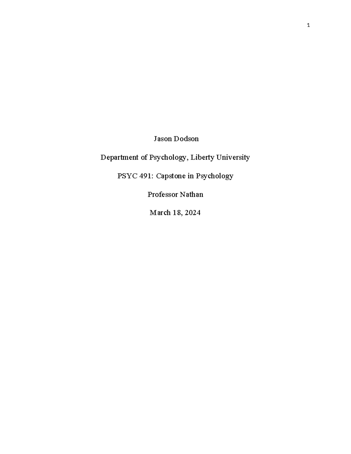 PSYC Capstone AA meeting Paper - Jason Dodson Department of Psychology ...